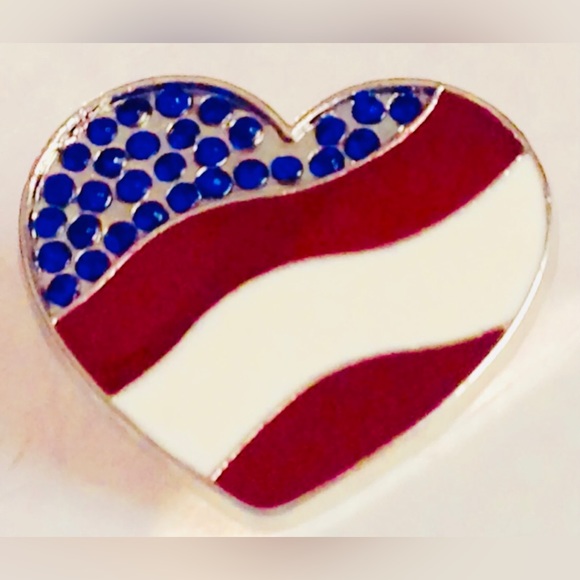 unbranded | Jewelry | Usa Flag Heart Pin Brooch Patriotic Stars Stripes ...